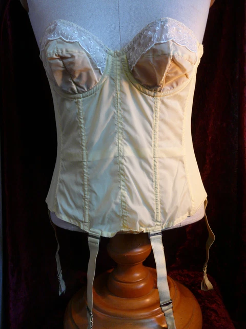 STRUMPFHALTER STRAPSE HÜFTHALTER Mieder GELB Korsage Perlon Vintage ...