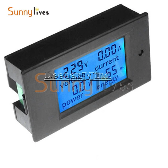 50A DC DIGITAL LCD Power Panel Meter Monitor Power Energy Voltmeter ...