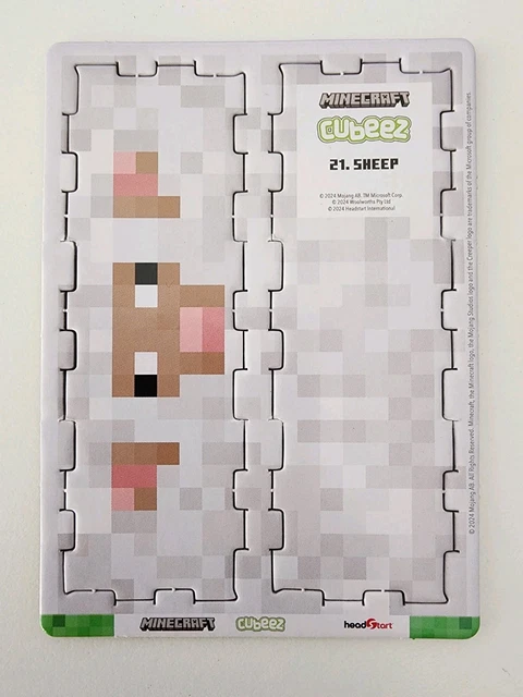MINECRAFT CUBEEZ #21 Sheep - White 2025 Woolworths BigW Green $3.14 ...