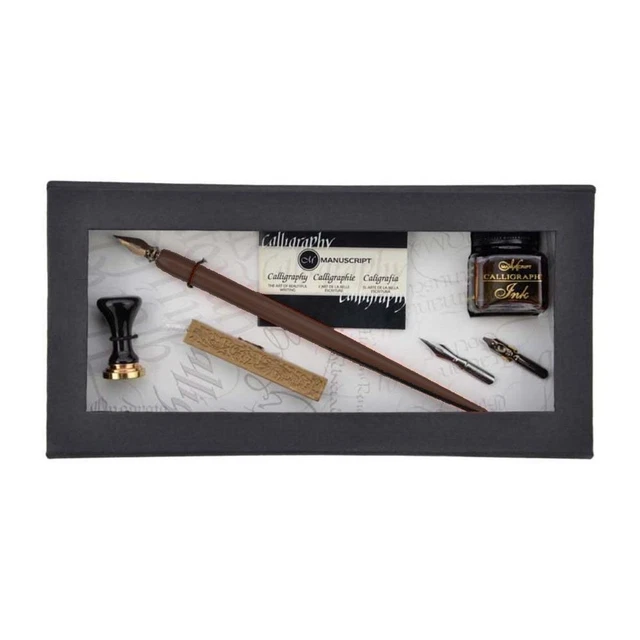 TRADITIONAL CALLIGRAPHY LETTER Writing Pen & Mini Seal Stationary Gift ...
