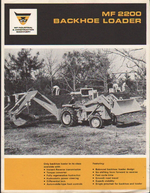 MASSEY FERGUSON &MF 2200" Tractor Backhoe Loader Brochure Leaflet £5.00 - PicClick UK