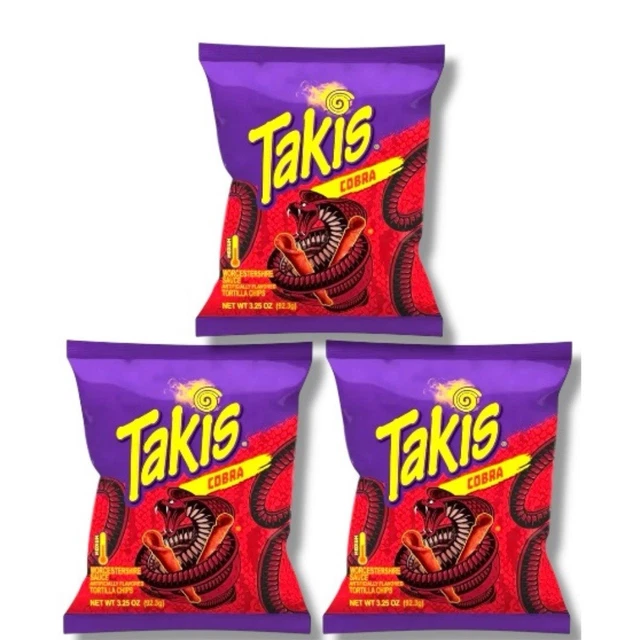 3 X TAKIS Cobra Worcestershire Sauce 92.3g Crisp Medium Spice Best ...