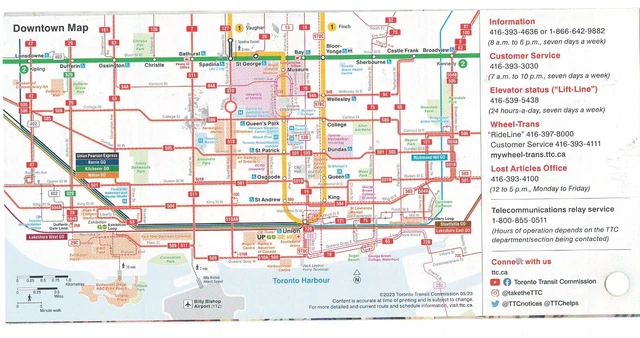 TTC 🚌🚇🚋 RIDE Guide Lite Map 2023 Summer 🦝 Toronto Subway Bus Streetcar ...