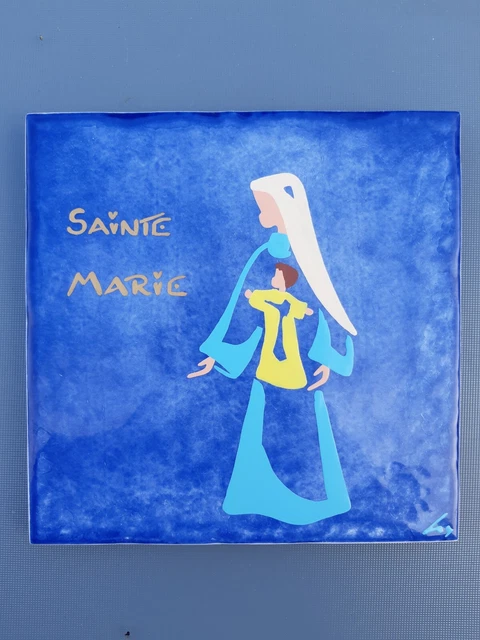 PLAQUE TERRE CUITE St Marie, carrée, signée EUR 50,00 - PicClick FR