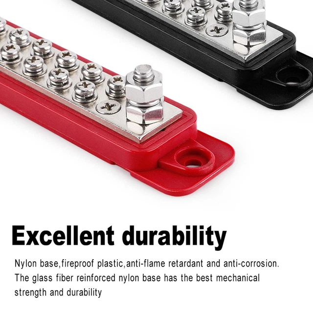 12 POINT BUSBAR Bus Bar Power Distribution Block 180A 48V DC - Red, $19 ...