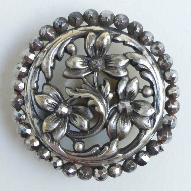 BOUTON ANCIEN - Art Nouveau - 34 mm - Openwork Cut Steel Button EUR 65 ...