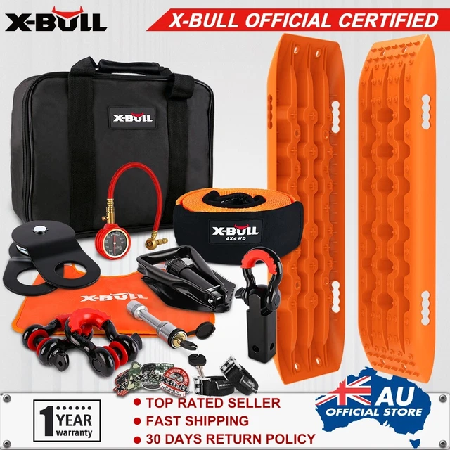 X-BULL WINCH RECOVERY Kit With Recovery tracks Boards Snatch Strap 4WD ...