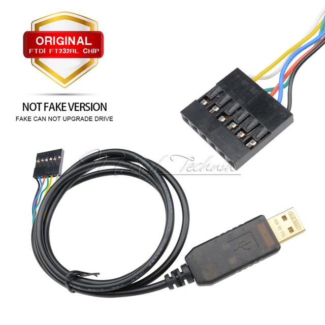 CAVO ADATTATORE SERIALE 6 pin originale FTDI FT232RL USB a TTL RS232 ...