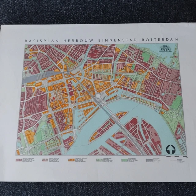 MAP OF THE Reconstruction of Rotterdam 1946 14.75" X 11" £5.47 ...