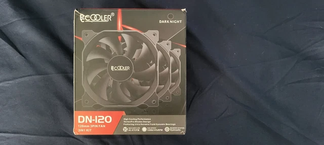 PCCOOLER 120MM CASE Fan 3 Pack Dark Night Series DN-120 High ...