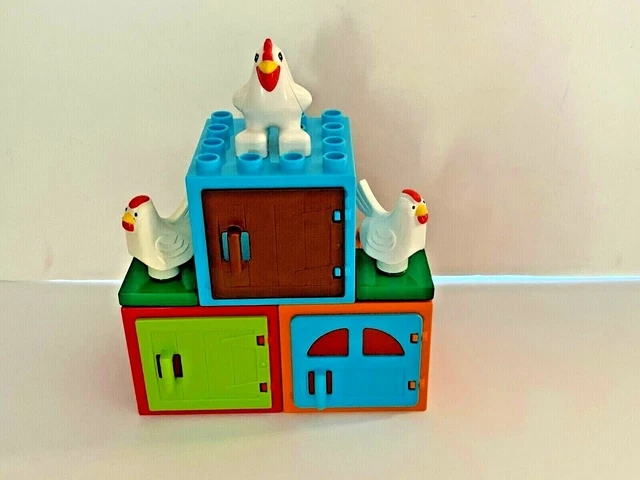 LOT LEGO DUPLO poulets coq animaux coopératifs cages maison ferme EUR ...