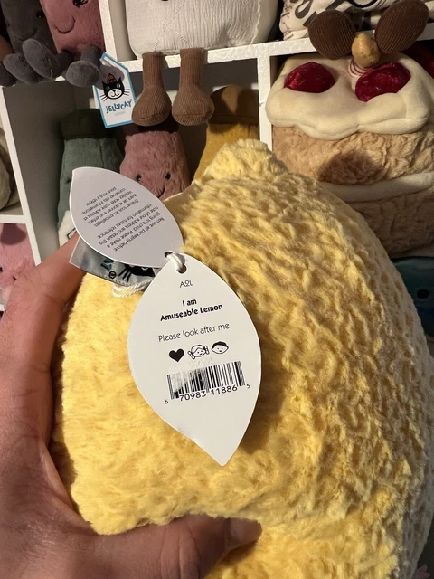 JELLYCAT AMUSEABLES MEDIUM Lemon Soft Toy Plush Collectable BNWT £65.00 ...