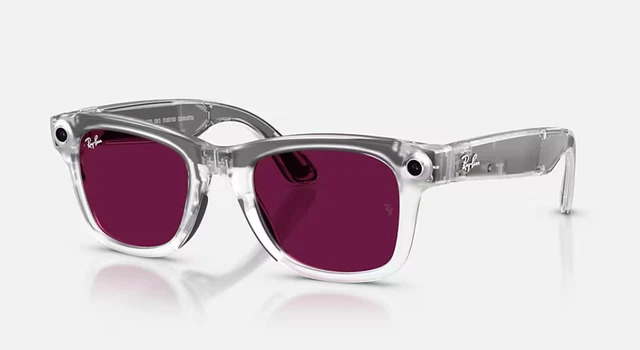 RAY-BAN | META WAYFARER LIMITED EDITION Clear/Ruby Transitions 50 22mm ...