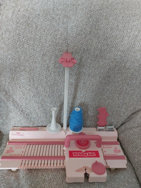TOMY VINTAGE HOBBY Girl 1980s Real Knitting Machine Pink Original Box ...