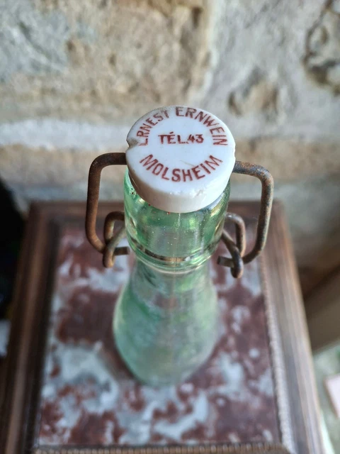 ANCIENNE BOUTEILLE VERRE, eaux gazeuses, René Nuss/ Ernest Ernwein ...