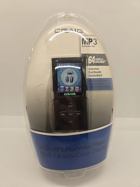 CRAIG 4GB MP3 Player Plus Video Player with 1.8" Color Display CMP616F ...