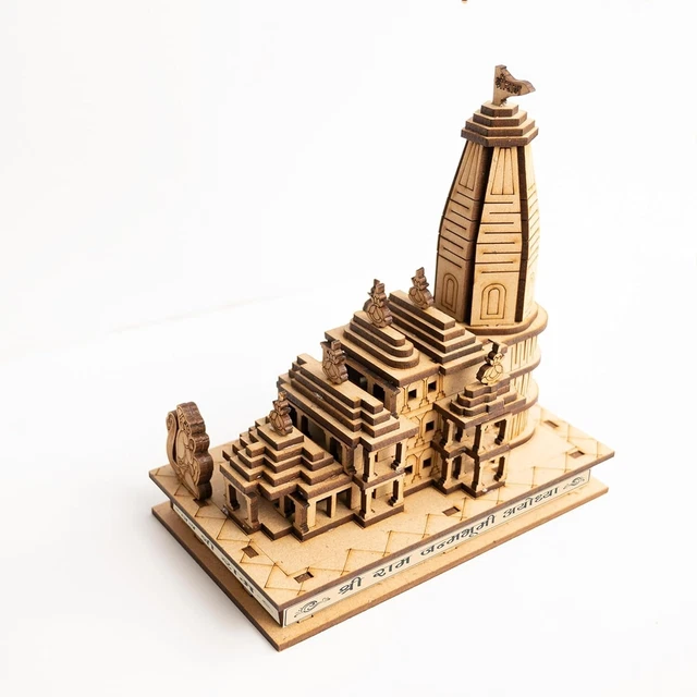 AYODHYA SHRI RAM mandir Wooden Model Temple ( Size 15 cm) EUR 63,35 ...