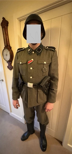 REPLICA WW2 GERMAN Uniform With Helmet, Caps And Replica Field ...