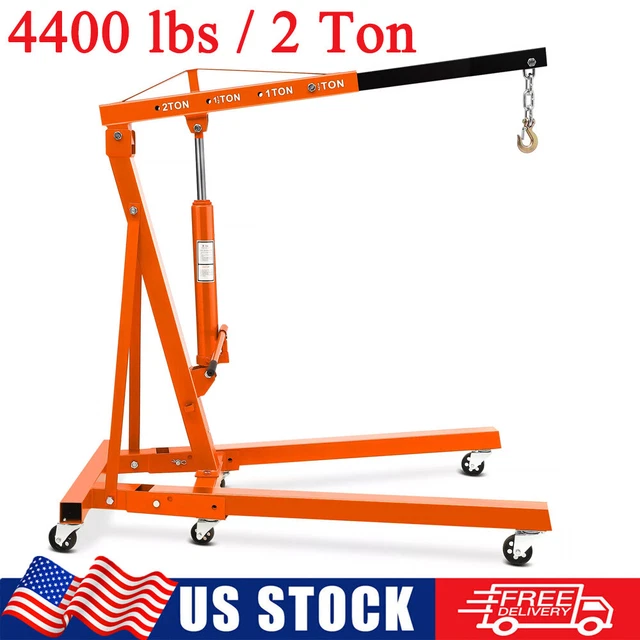 HEAVY-DUTY 2 TON Folding Hydraulic Engine Hoist Crane Lift 4400LBS ...
