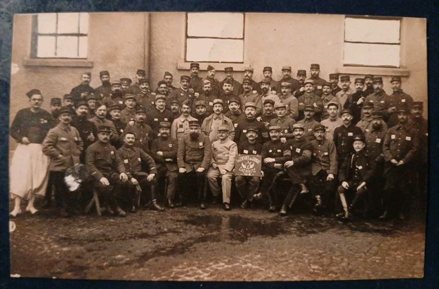CARTE PHOTO POILUS WW1 Camp De Prisonniers Chemnitz Alliés Uniformes ...