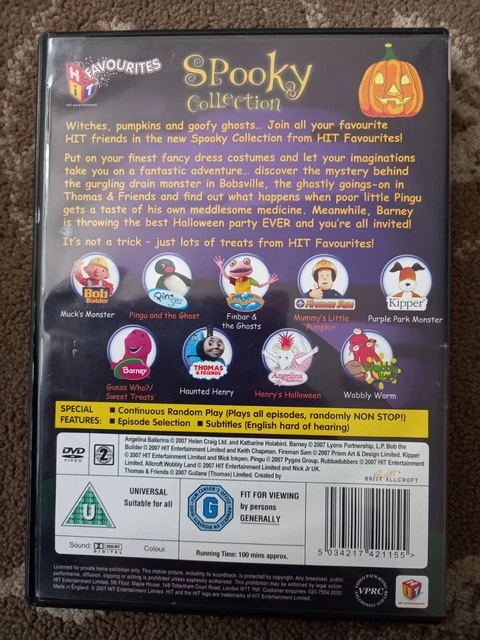 HIT FAVOURITES SPOOKY Collection Dvd Kids Wobbly Land Pingu Barney ...