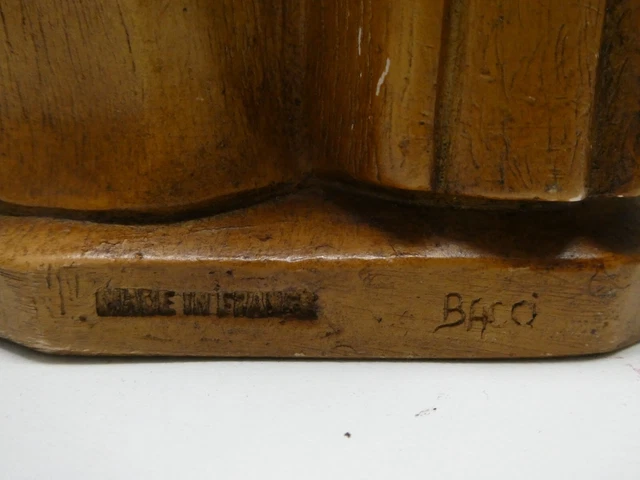 VINTAGE BACCI FRANCE Cast Resin Statue Mary Joseph Jesus Church ...