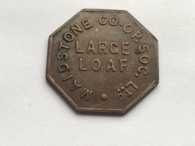 ORIGINAL VINTAGE MAIDSTONE Co Op Society Ltd Large Loaf Token $47.00 ...