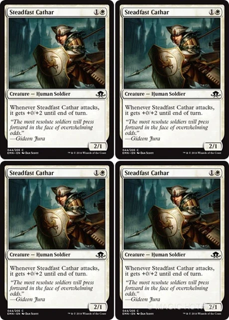 4X STEADFAST CATHAR Eldritch Moon MTG White Creature Human Soldier Com ...
