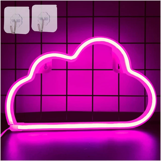 ENUOLI CLOUD NEON Light Pink Neon Signs Battery/USB Powered Neon Light ...