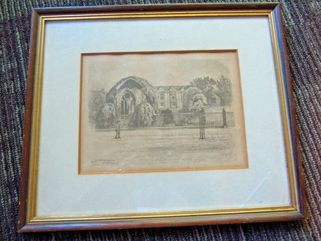 VINTAGE BLACKFRIARS RUINS St Andrews Print Lithograph Signed R P ...