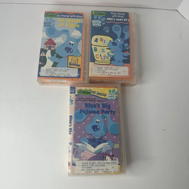 BLUES CLUES VHS Lot - All Kinda Of Signs, Blues Big pajama Party, ABC’s ...