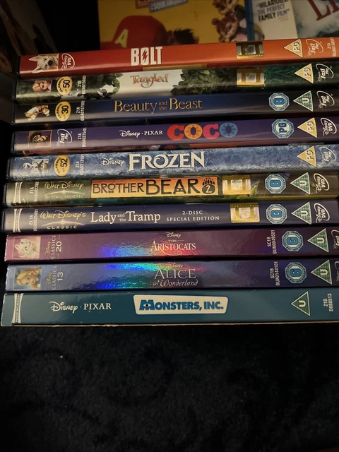 DISNEY DVD BUNDLE X10 Various Titles Bolt, Tangled, Frozen, Coco, Ect ...