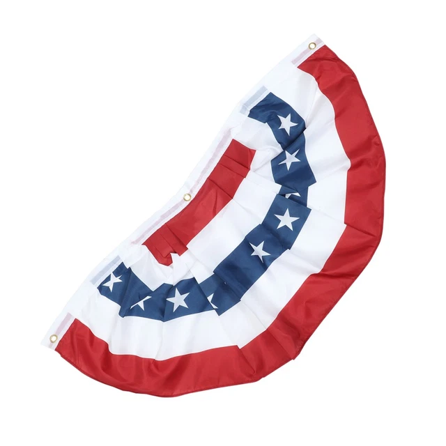 4 PCS PATRIOTIC Pleated Fan Flag Independence Day Garden American ...