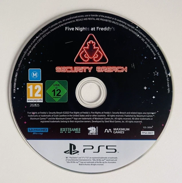 FIVE NIGHTS AT Freddy's Security Breach | PlayStation 5 | Disc Only ...