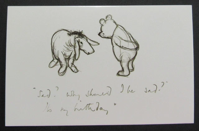 WINNIE THE POOH Eeyore Why Sad It's My Birthday Poster Art Postcard ...
