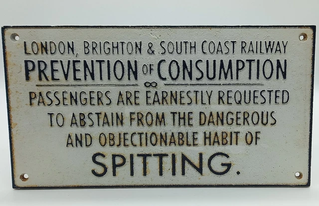 VINTAGE ORIGINAL ANTIQUE Cast Iron Railway Sign Steam Train Railwayana ...