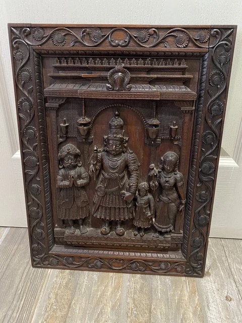 BAS RELIEF TABLE XIXème En Bois Sculpté Inde Malgache EUR 599,90 ...