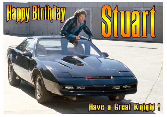 DAVID HASSELHOFF KNIGHT RIDER TV Happy Birthday PERSONALISED Greeting ...