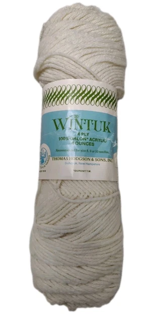 VINTAGE WINTUK 4 Ply Yarn 100% Orlon Acrylic Remnant 3.4 Oz 5153 Winter ...