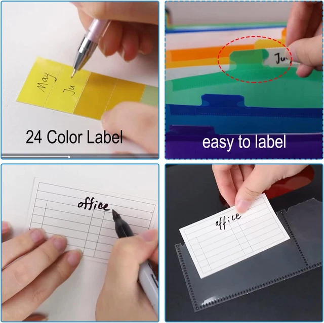24 POCKETS EXPANDING File Folder with Blank Labels, Expanding Filling ...