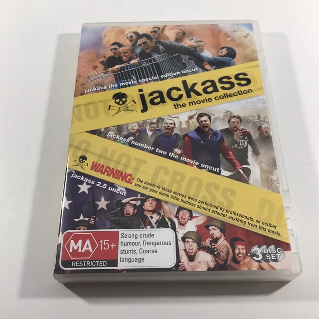 JACKASS THE MOVIE Collection DVD Region 4 PAL Three Disc Set Johnny ...