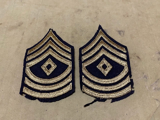 ORIGINAL WWII US Army Nco Master Sergeant Jacket Rank Insignia Chevrons ...