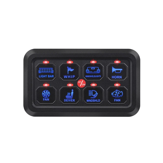 MICTUNING 8 GANG LED On-Off Touch Screen Switch Panel Automatic ...
