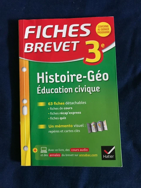 FICHES BREVET 3ÈME Histoire Geo EUR 1,90 - PicClick FR