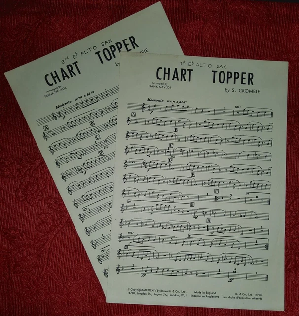 CHART TOPPER/THE TWANGER spartiti per 1°/2° sax alto. Ref00074 EUR 17 ...