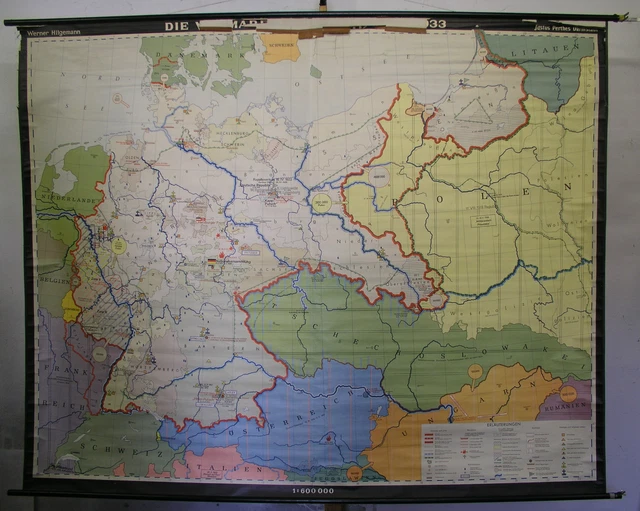 SCHOOL WALL MAP School Map Germany Weimar Republic 18-33 240x192 £155. ...