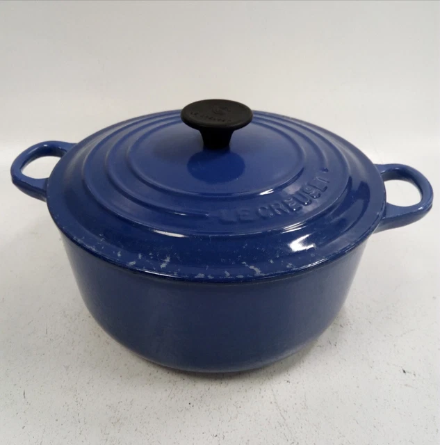 LE CREUSET CLASSIC Blue Enamelled Cast Iron Casserole Dish With Lid ...