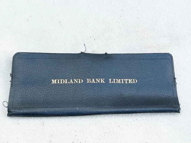 VINTAGE MIDLAND BANK Limited Cheque Book Holder Leather £22.99 ...