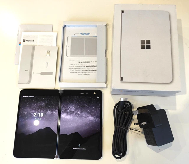 EXCELLENT CONDITION MICROSOFT Surface Duo White 128GB Unlocked Complete ...