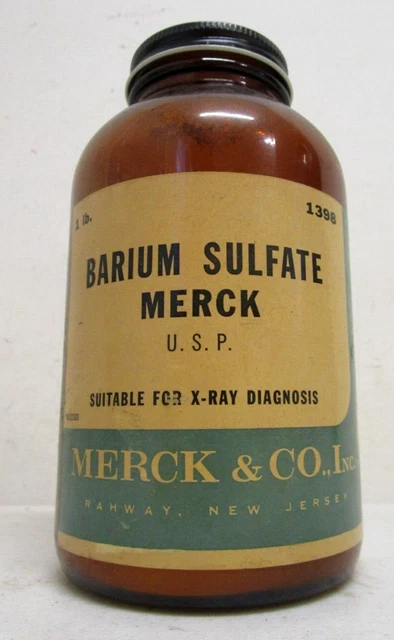 VINTAGE MERCK FOR X-Ray Diagnosis Amber Glass Jar Drug Store $39.99 ...